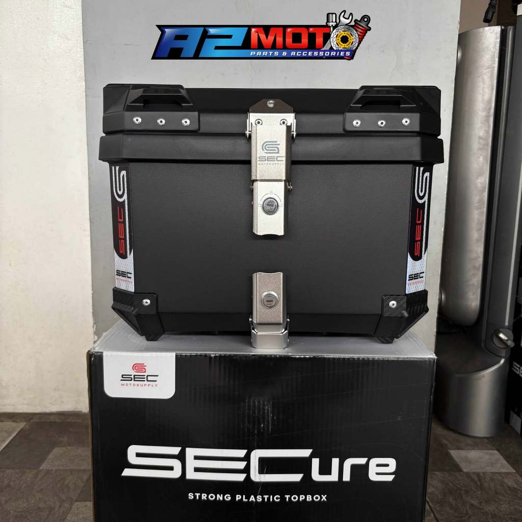 SEC KRYPTONITE SECURE PLASTIC TOP BOX Poizon v2 with Back Rest 36L 45L ...