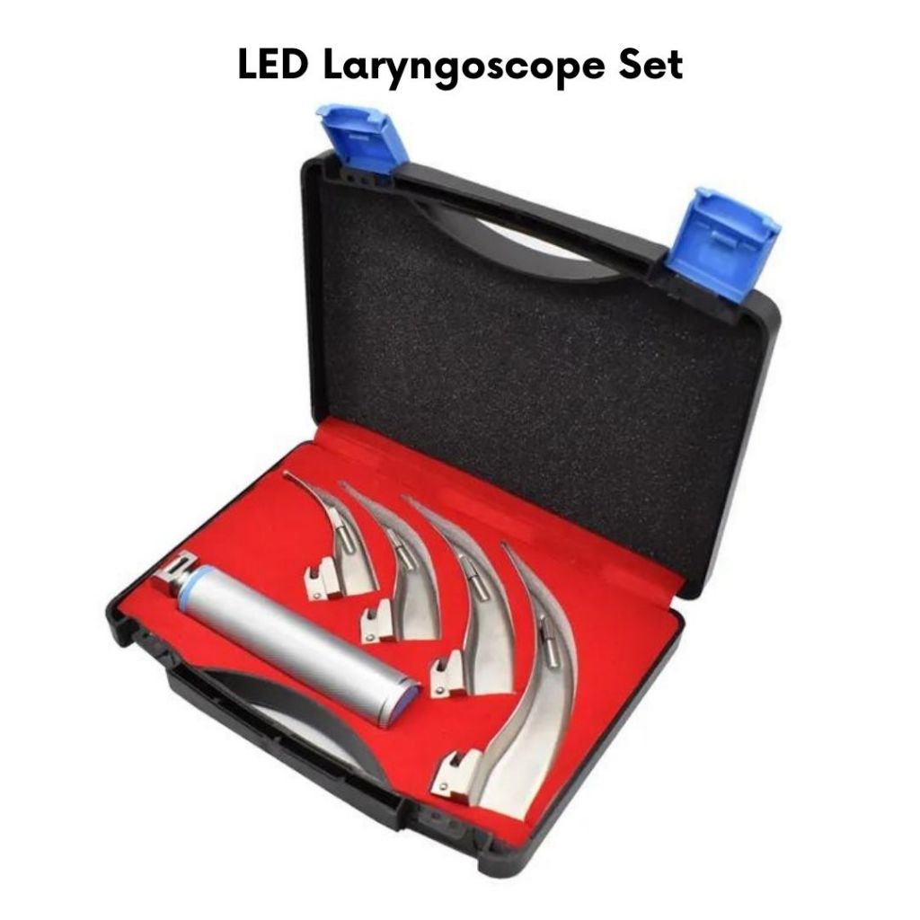 LED Macintosh Laryngoscope Set with 4 Blades ENT Diagnostic Tools ...