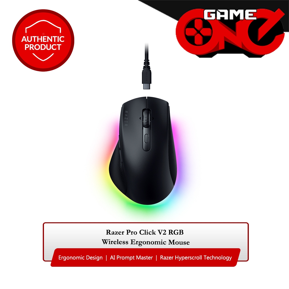 Razer Pro Click V2 RGB Ergonomic Wireless Productivity Mouse | Shopee ...