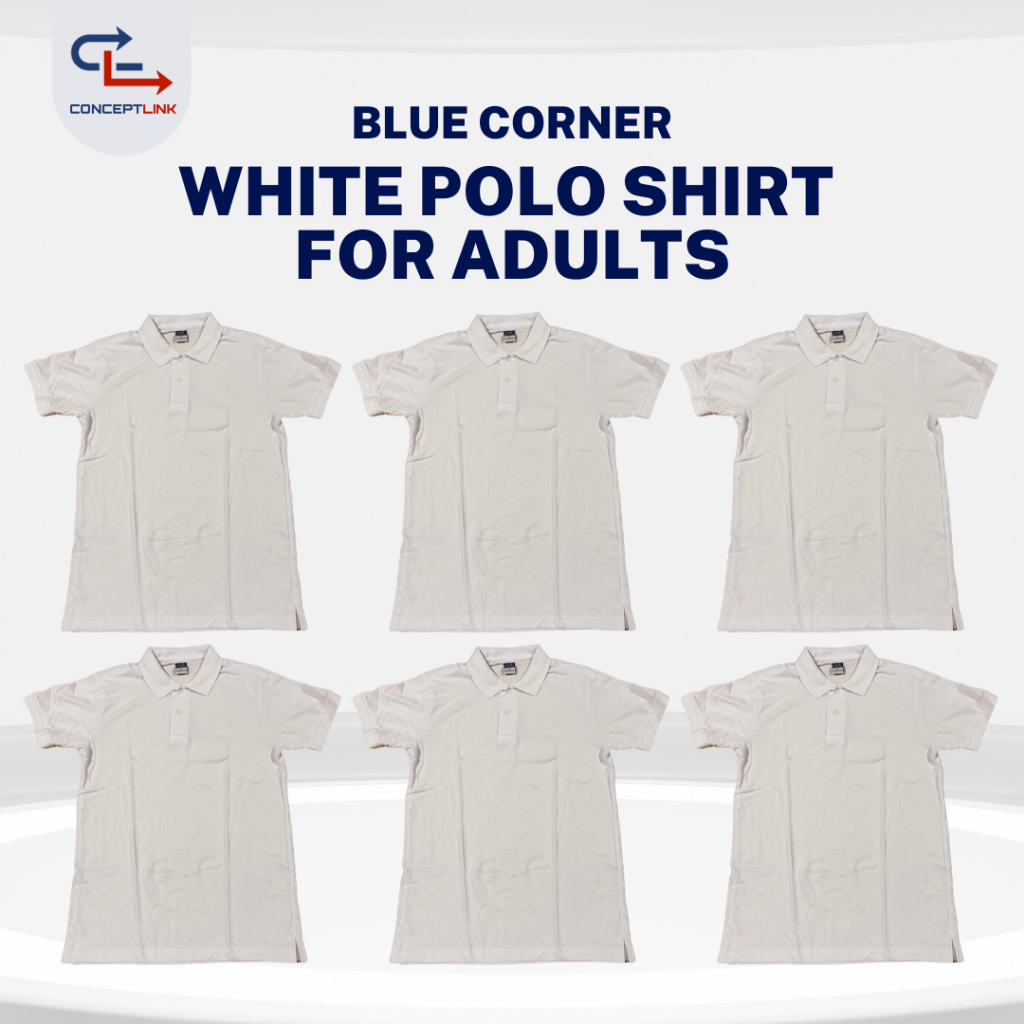 [Wholesale] 6pcs Blue Corner Polo Shirt Collar White (Unisex) Original ...