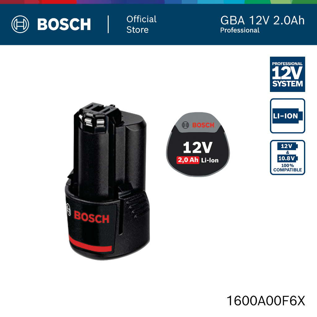 Bosch Power Tools GBA 12V 2.0Ah 12V BATTERIES & CHARGERS | Shopee ...