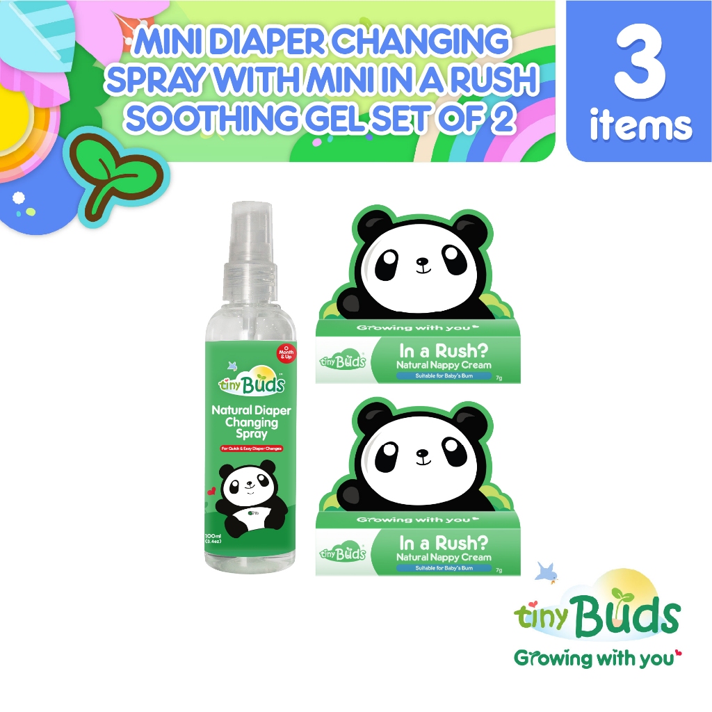 Tiny Buds Mini Diaper Changing Spray 100ml with 2x Mini In A Rush ...