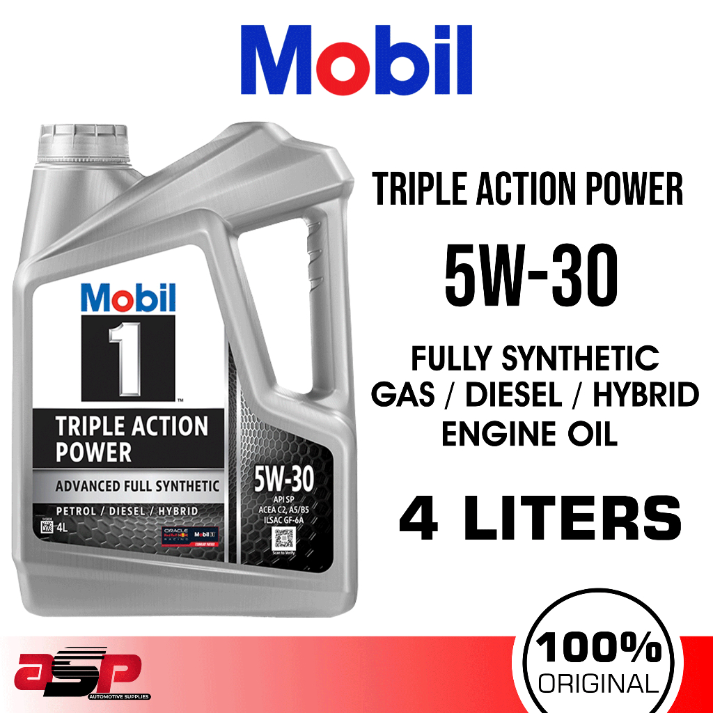 Mobil 1 Triple Action Power 5W‑30 Fully Synthetic Gas / Diesel / Hybrid ...