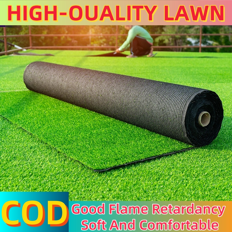 Thickened artificial turf courtyard landscaping green turf waterproof ...