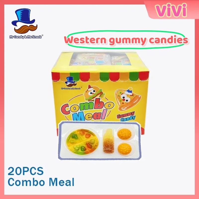 COD //20 pcs box Combo Meal Gummy Series / Pizza gummies / Hamburger ...