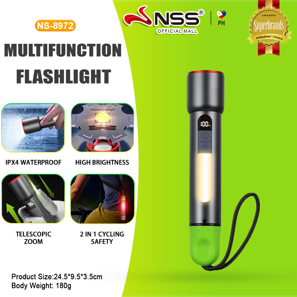 NSS 100W Rechargeable Outdoor Flashlight Portable Waterproof Torch ...