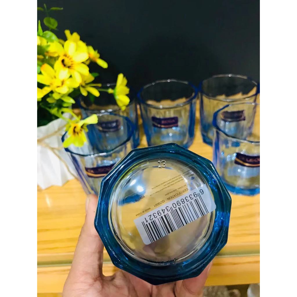 Y2201B DELISOGA GLASSWARE Lowball Whiskey Glass Blue Water Drinking ...