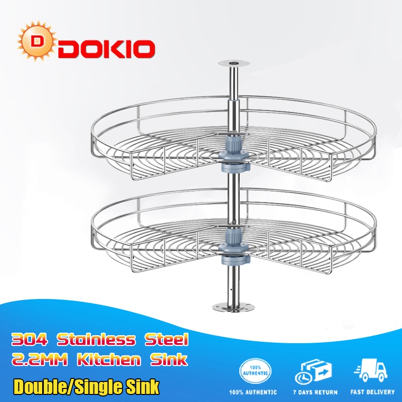 DOKIO 24" Corner Cabinet Lazy Susan Turntable Stainless Steel Kitchen ...