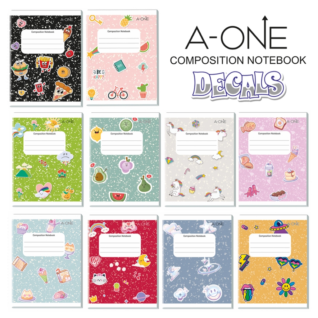 A-One Decals Composition Notebooks Set of 10 | Shopee Philippines