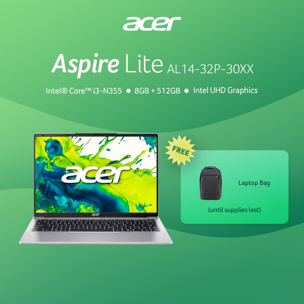 Acer Aspire Lite AL14-32P-30XX Laptop | 14" IPS | Intel Core i3 | 8GB ...