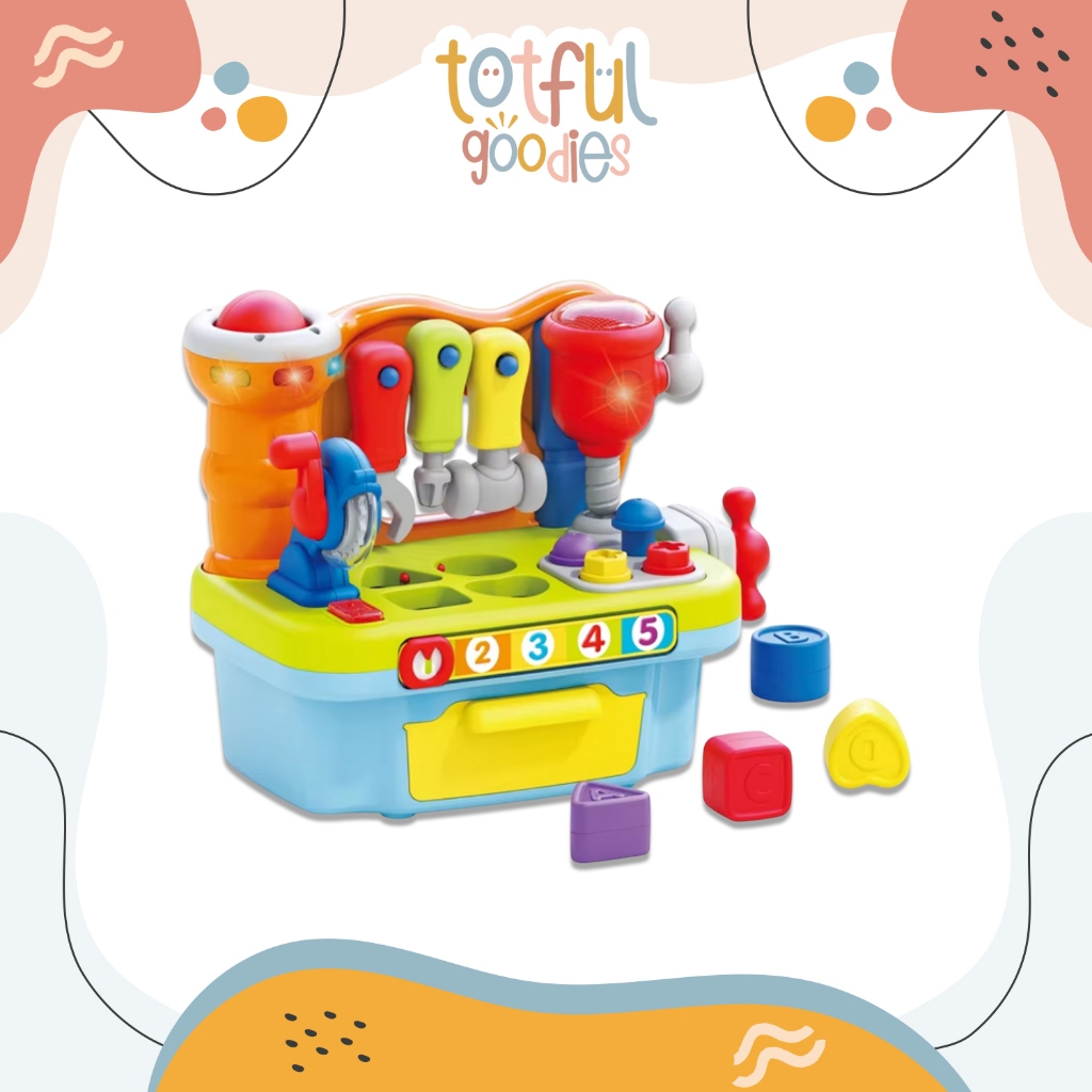 Kids MULTIFUNCTIONAL WORKBENCH Color Number Tools Shapes Fine Motor ...