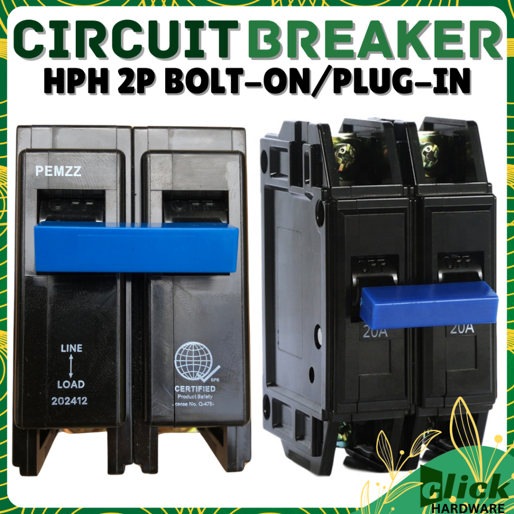 Bolt-on Plug-in Circuit Breaker HPH 2P Click Hardware | Shopee Philippines
