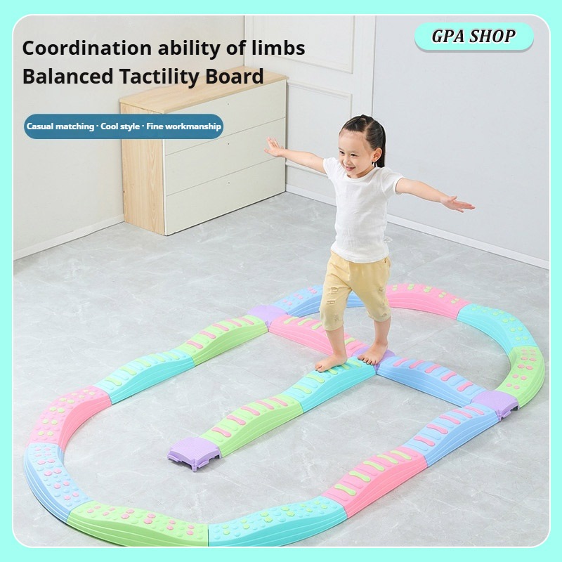 Children's balance beam tactile board, home sports kindergarten balance ...