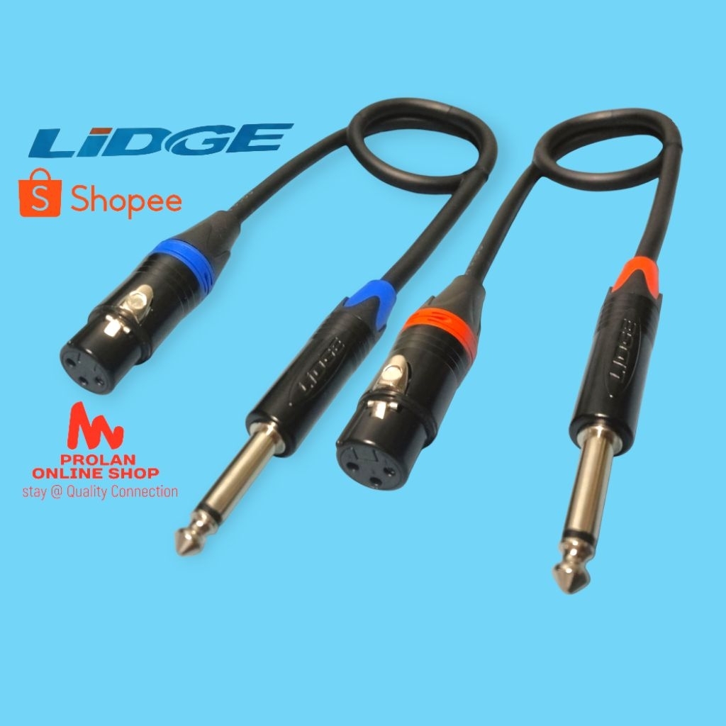 Lidge xlr female to PL jack mono professional audio connectors | Shopee ...