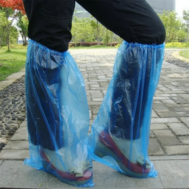 Waterproof and Anti-Slip Disposable Rain Shoe Cover Transparent Plastic ...
