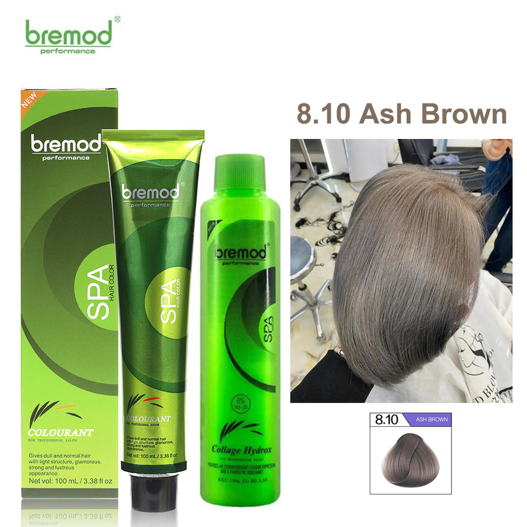 Bremod Premium Ash Brown 8.10 Hair Color and Oxidizing Hair Dye With ...