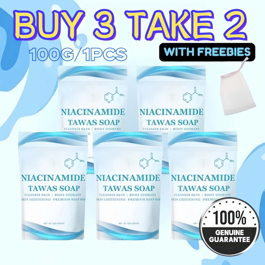 BUY 3 TAKE 2 Niacinamide Tawas Soap 100g | skin lightening cleanses skin body deodorant | Shopee ...