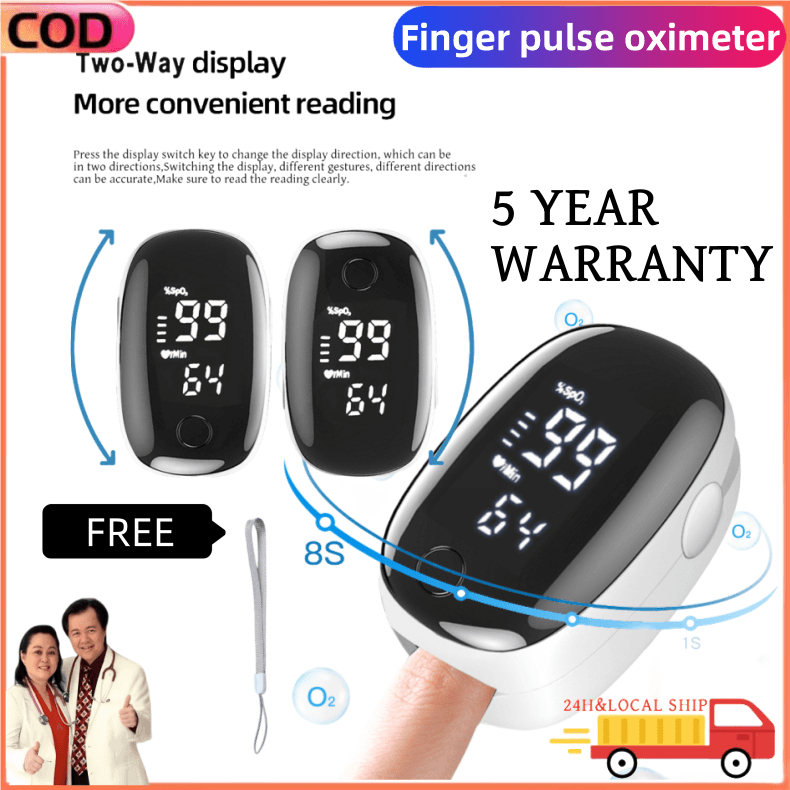 Portable Pulse Oximeter Non-Invasive Finger Clip Oxygen Heart Rate ...