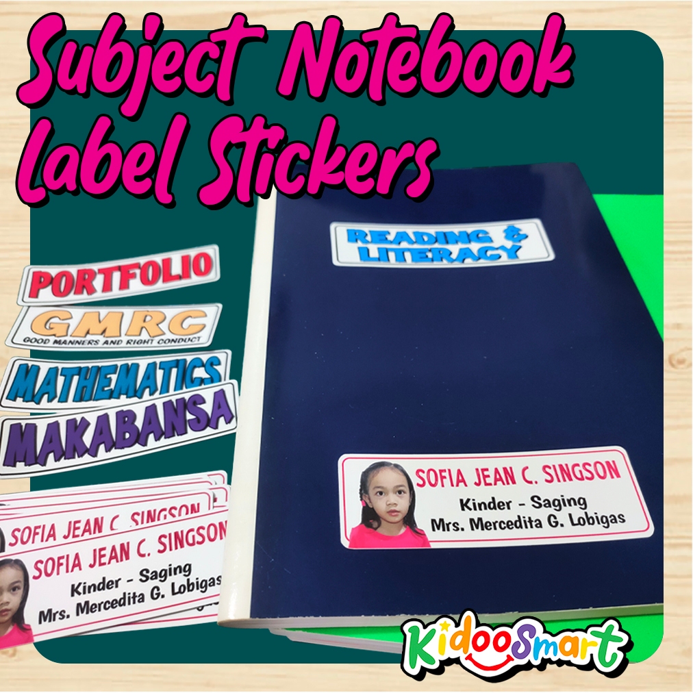 Customized Name tag w/ Photo and Subjects Notebook Label Stickers ...