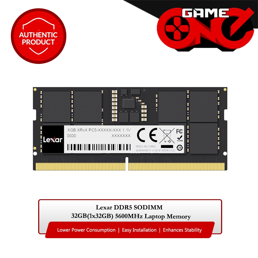 Lexar SODIMM 32GB DDR5 (1x32GB) 5600MHz Laptop Memory (LD5S32G56C46ST-BGS) | Shopee Philippines