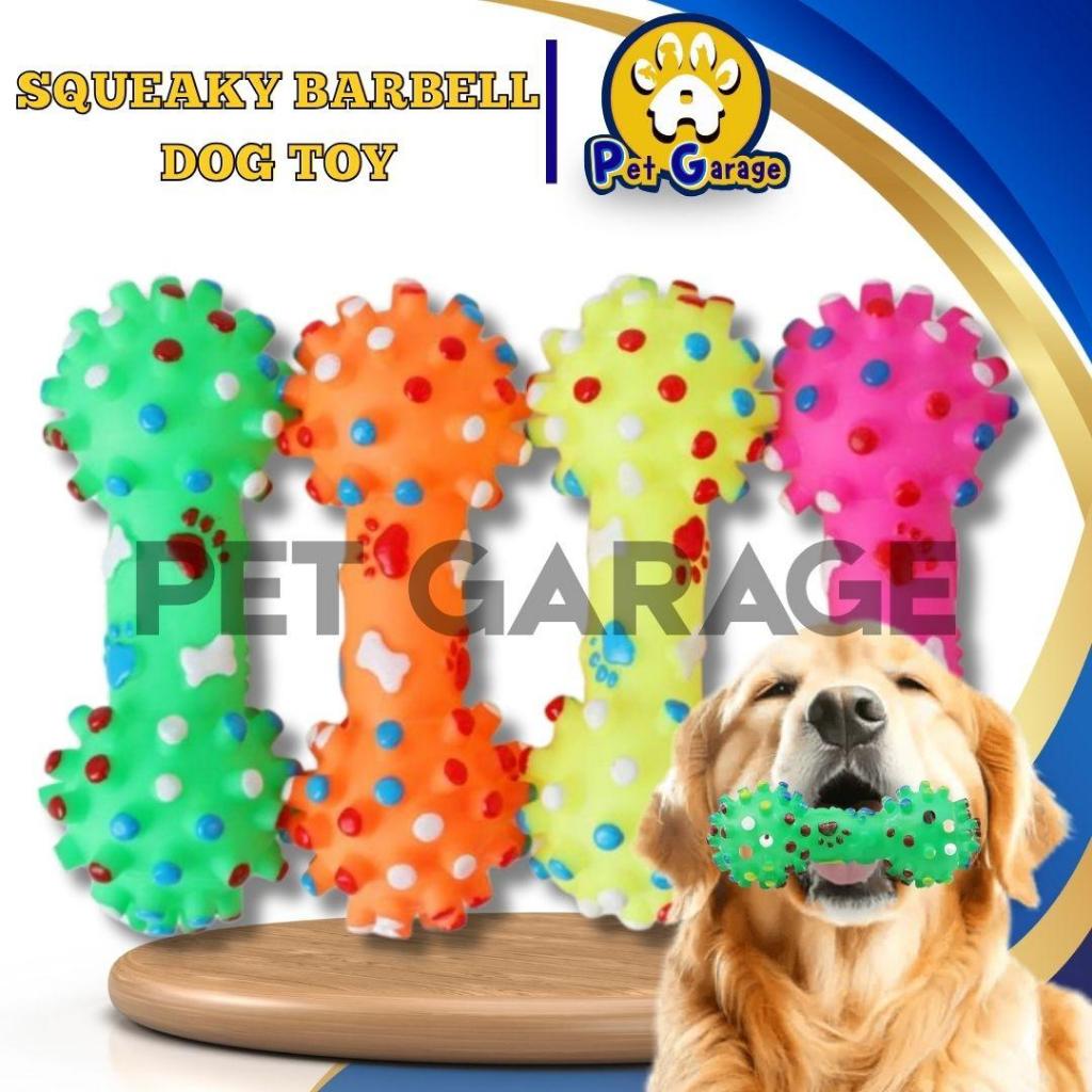 Squeaky Barbell Dog Toy All Stages Adult Puppy Pet Toy Promotes ...