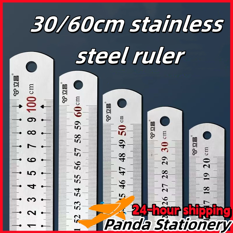 Metal Ruler 12 Inches Aluminum Ruler 30cm or 60cm Rulers Stationary ...