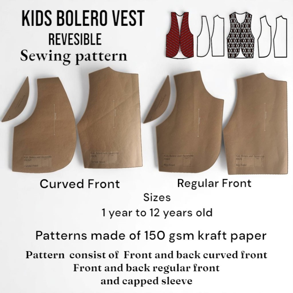 Bolero vest sewing pattern for kids ages 1 to 12 years old | Shopee ...