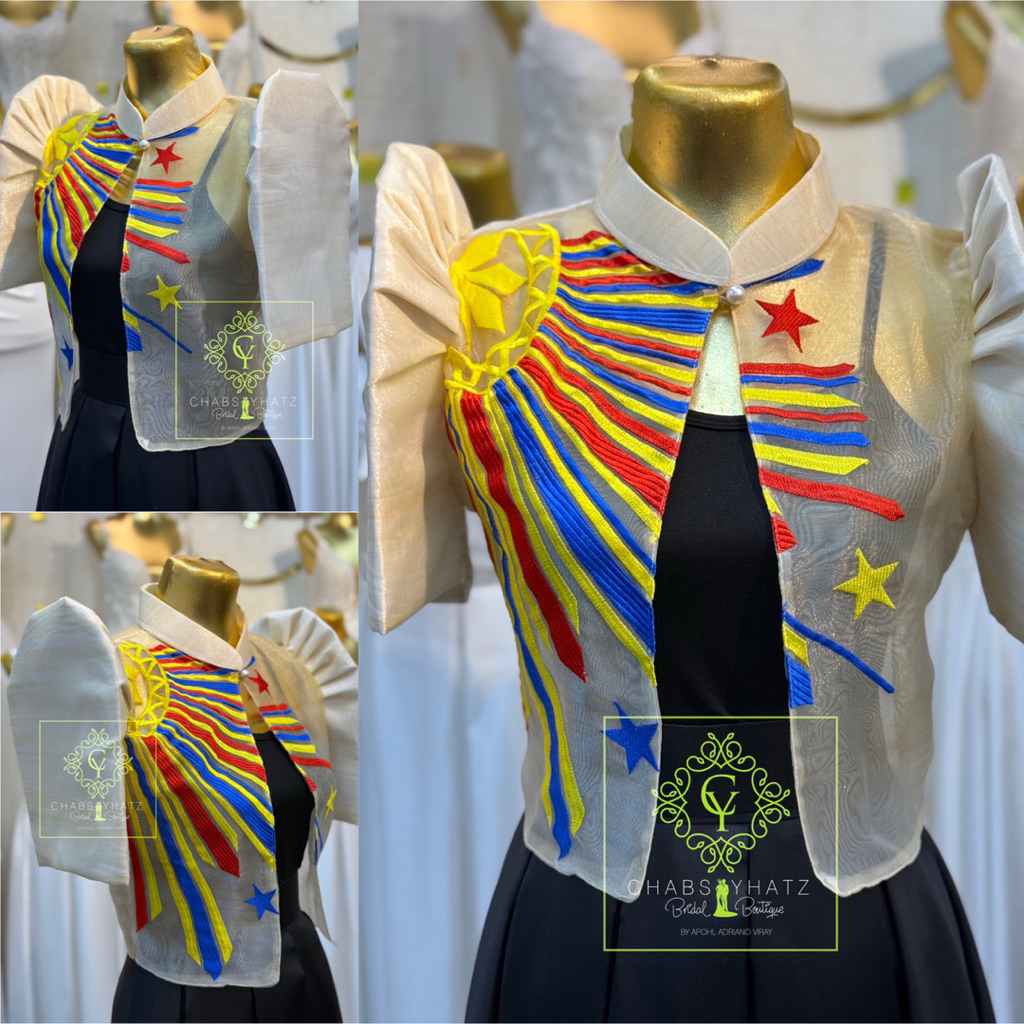 Modern Bolero Filipiniana | Sinag bolero| Philippine Flag Bolero ...