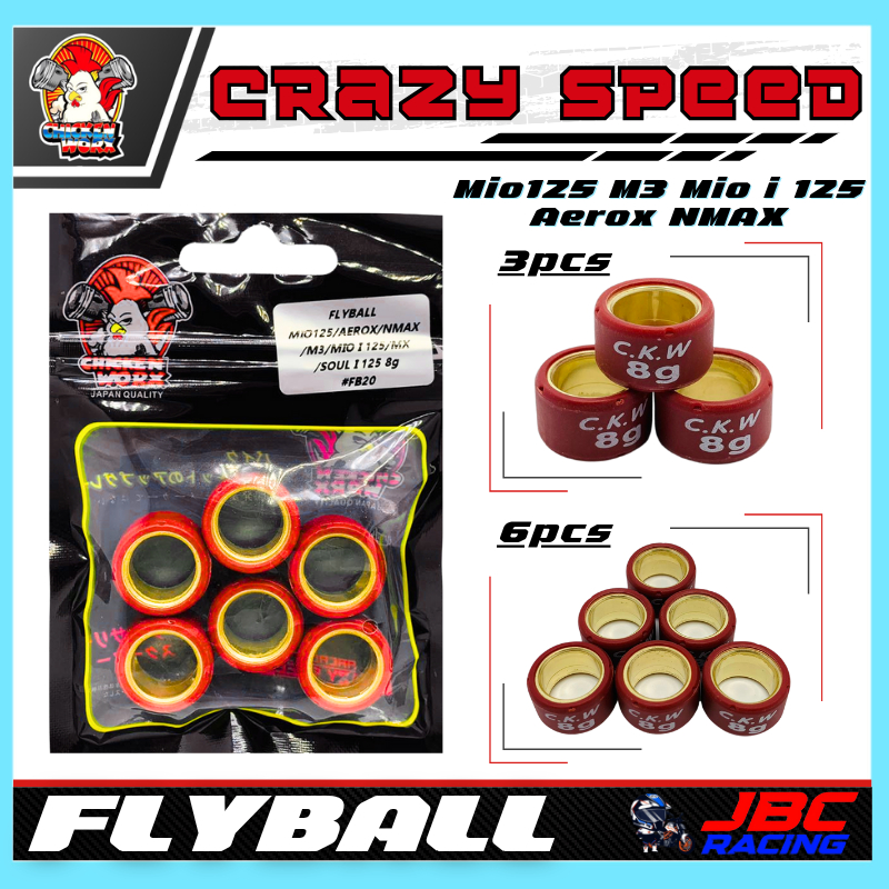 Chicken Worx Flyball Set Mio 125 m3 Aerox Nmax Mio i 125 3pcs 6pcs 8g 9g 10g 11g 12g 13g 14g 15g ...