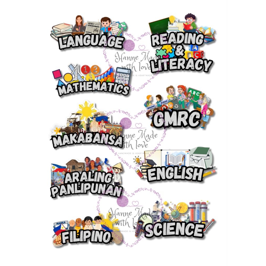 School Subject Sticker Label For Notebook (Waterproof) | Shopee Philippines