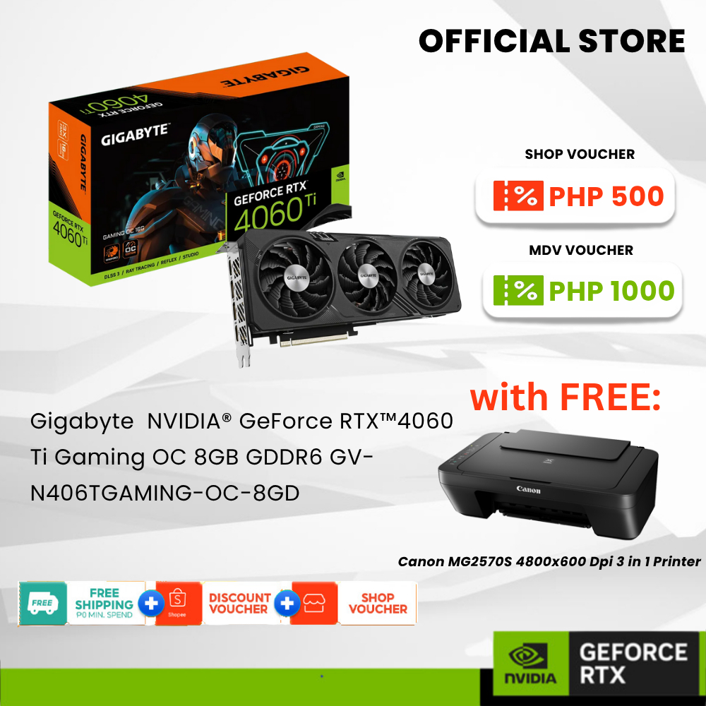 Gigabyte NVIDIA® GeForce RTX™4060 Ti Gaming OC 8GB GDDR6 GV-N406TGAMING-OC-8GD | Shopee Philippines