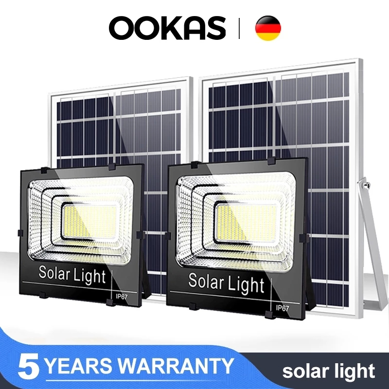 OOKAS Solar Light Qutdoor Waterproof LED Flood Light Intelligent Street ...