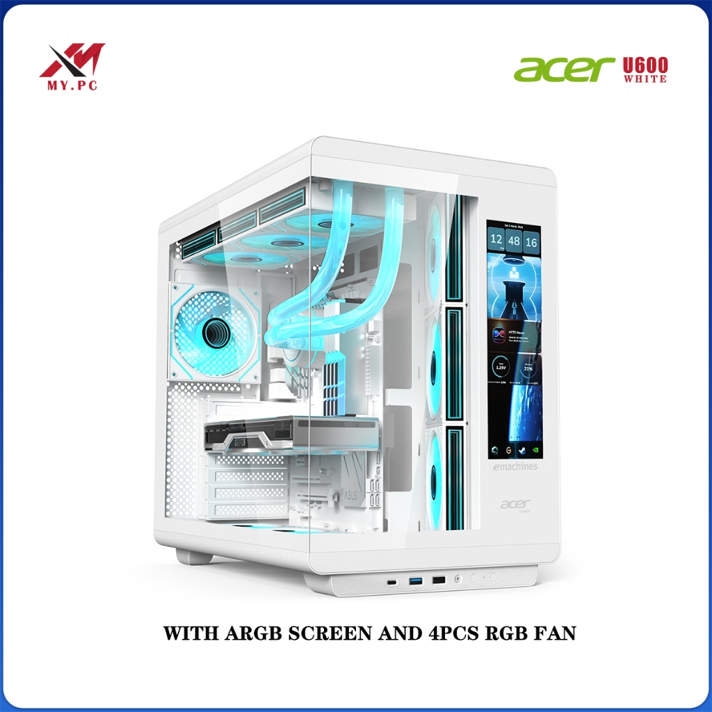ACER U600 White Panoramic Room Full Sea View Case with argb screen and ...
