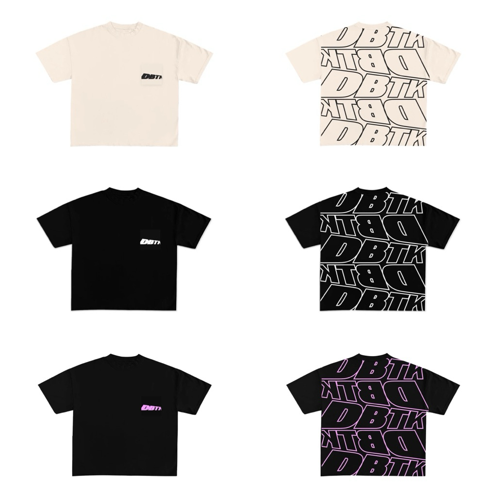 DBTK Slant Pocket Tee | Cream/Black, Black/White, Black/Pink | Box Fit ...