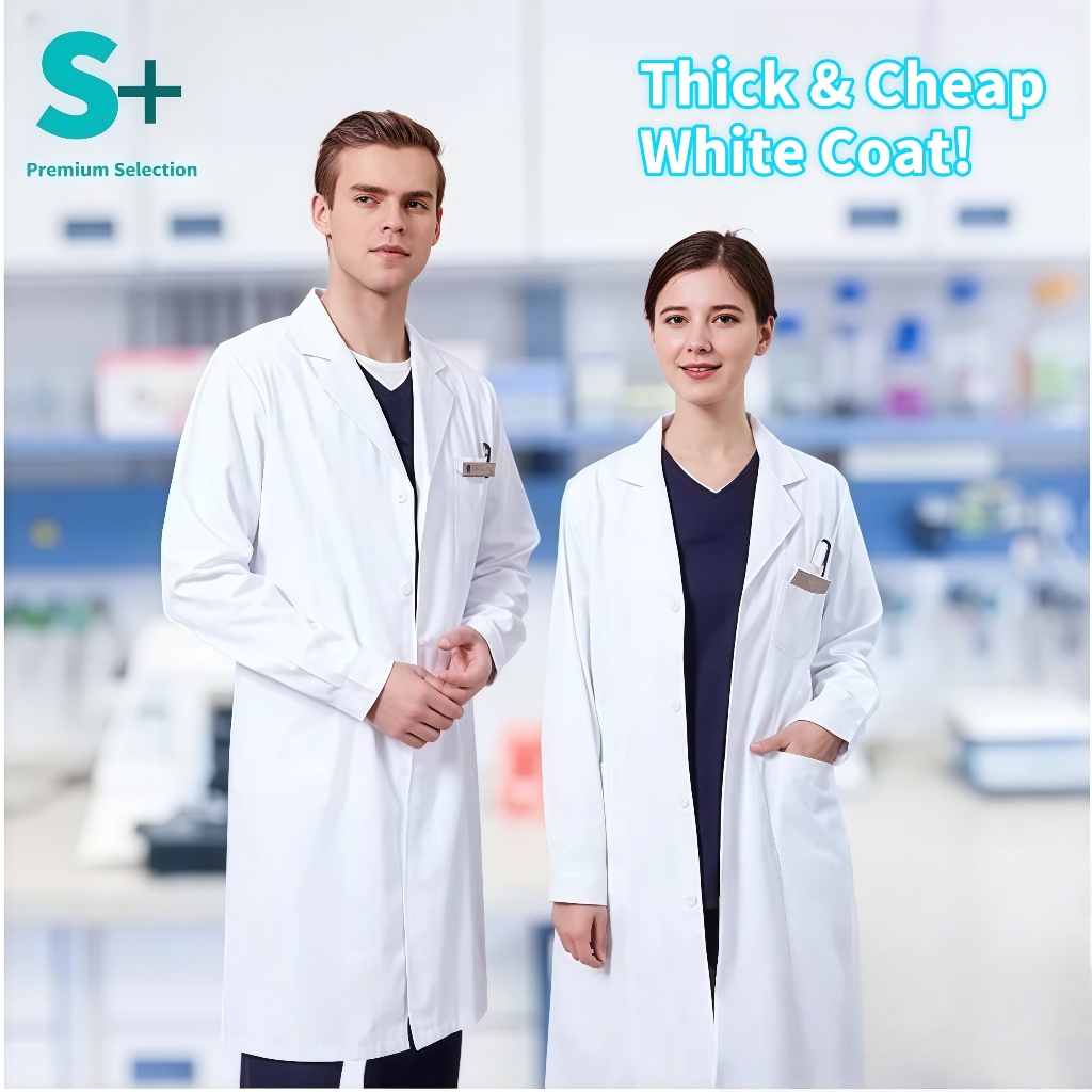 Lab Gown Button Long Sleeve Lab Gown For Students Male Lab Coat Doctor ...
