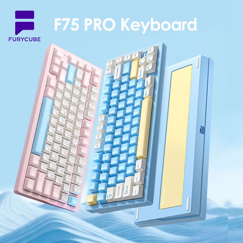 FURYCUBE F75 PRO Aluminum Mechanical Gaming Keyboard RGB Bluetooth ...
