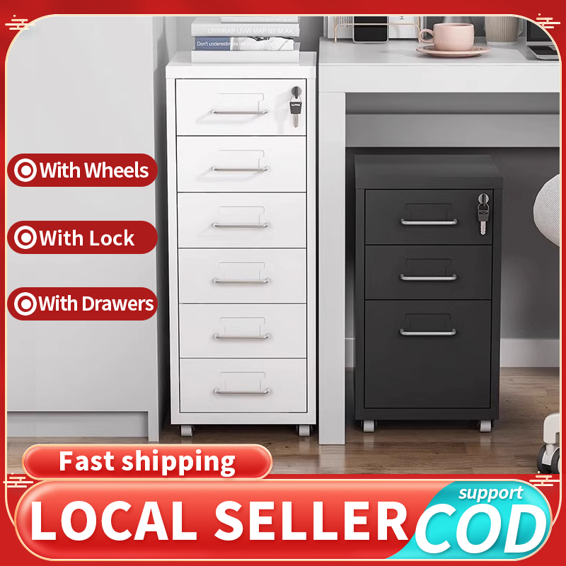 3/5/6 Layer Metal Drawer Storage Home Office Lock Drawer File Cabinet ...