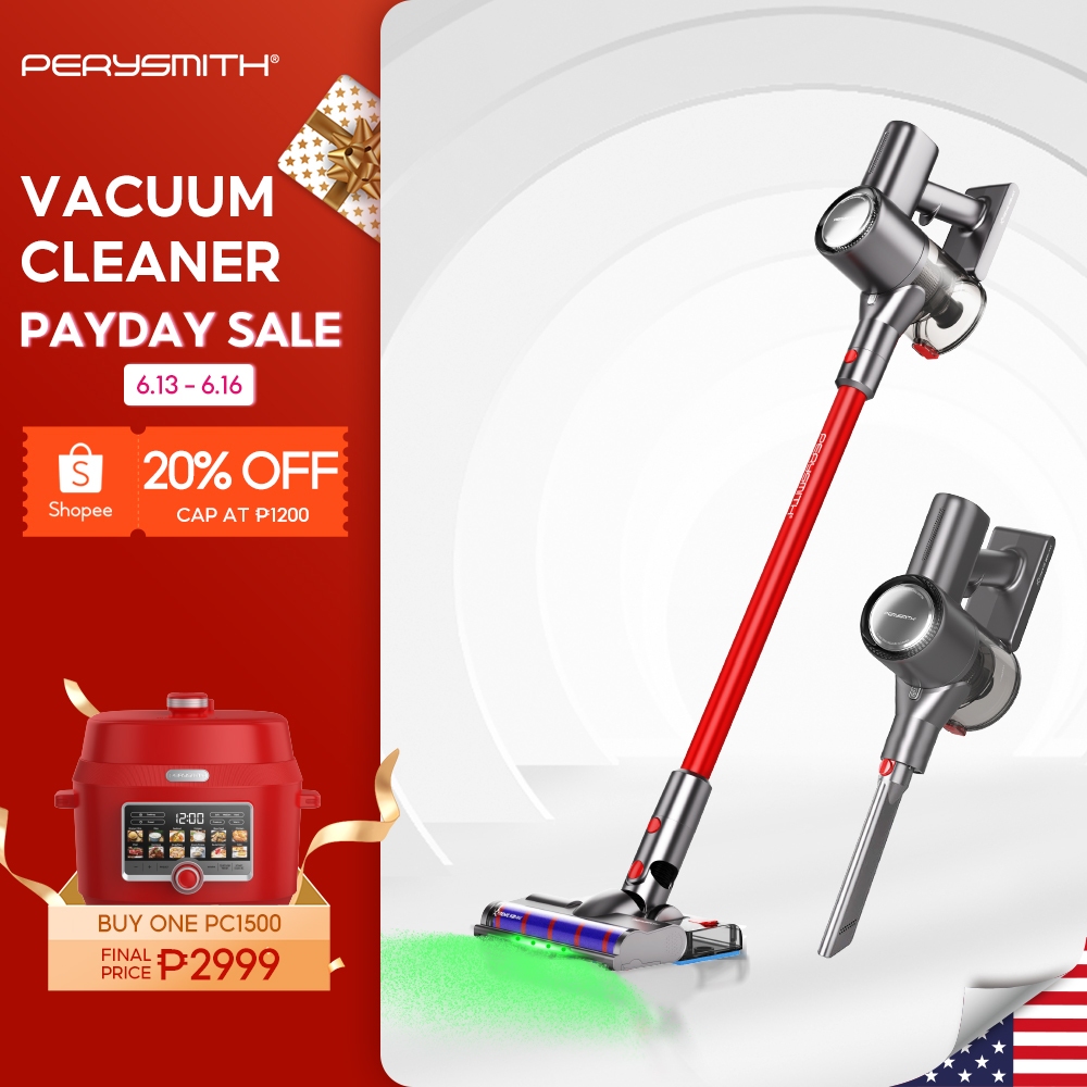 PerySmith Cordless and Brushless Vacuum Cleaner with 26000PA Suction ...
