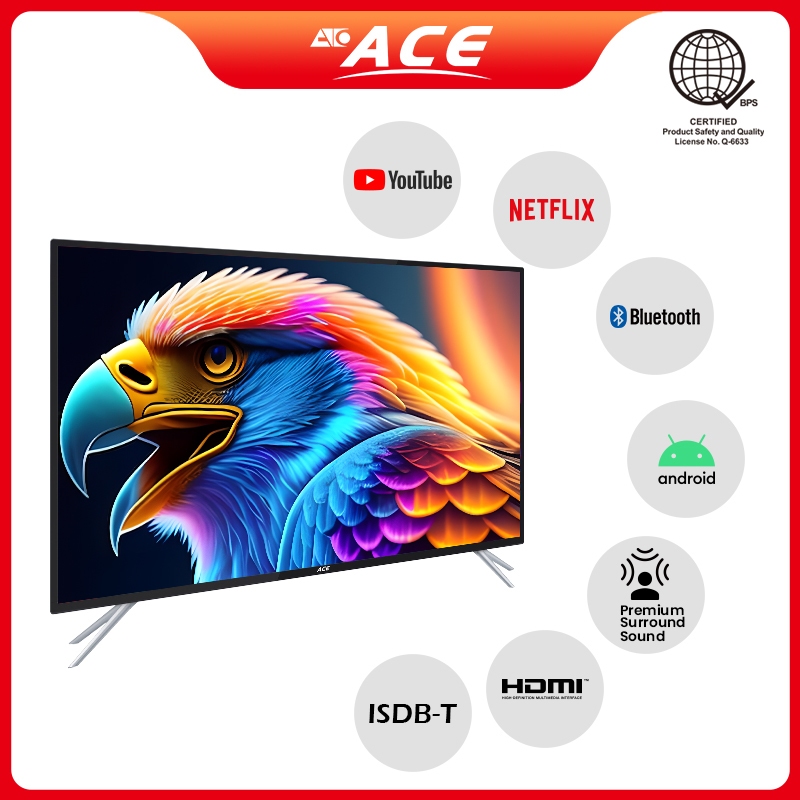 ACE 55" UHD 4K Smart Google TV DN4 LED-805 (Android 14, Netflix ...