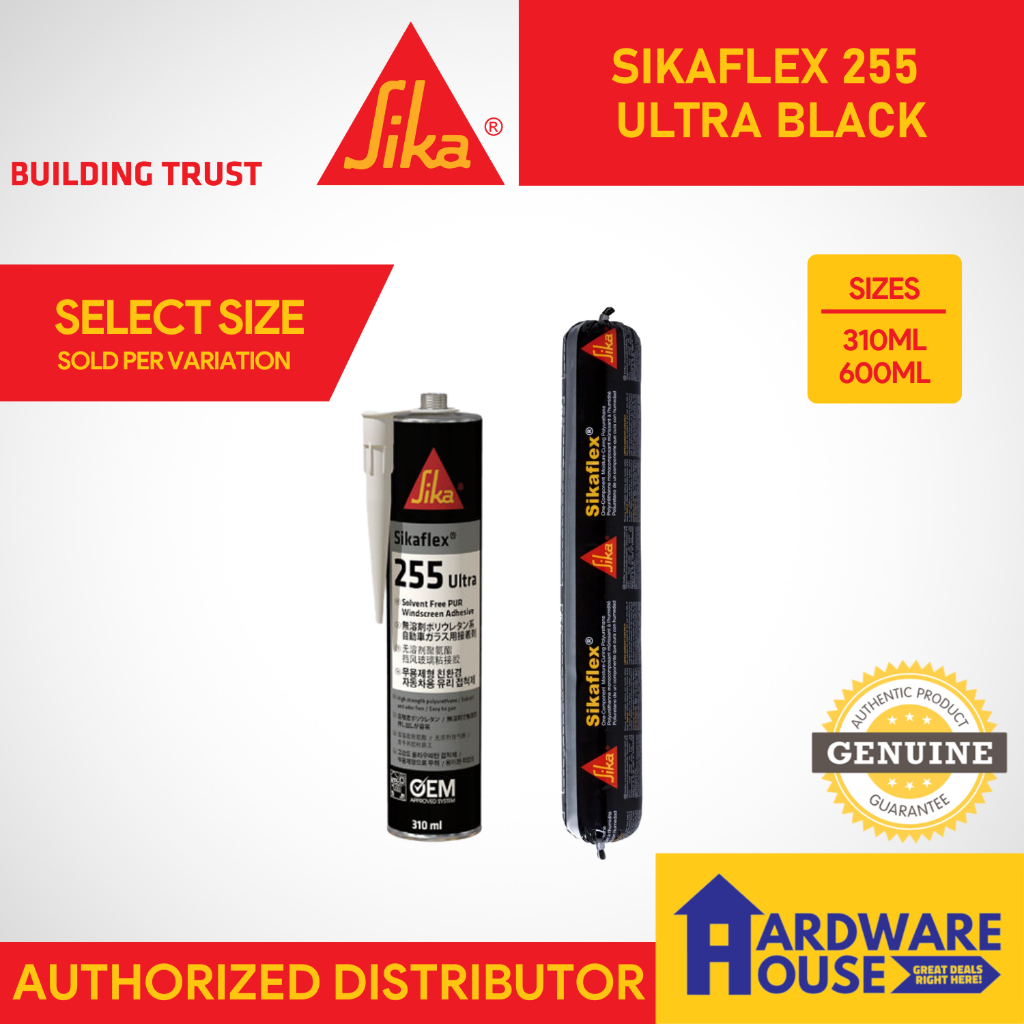 ORIGINAL SIKAFLEX 255 Ultra Black Polyurethane Sealant Windscreen ...