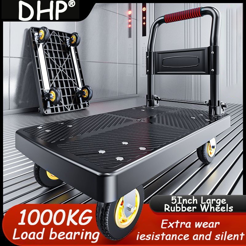 Trolley Cart Portable Foldable Push Cart Heavy Duty Hand Truck 1200KG ...