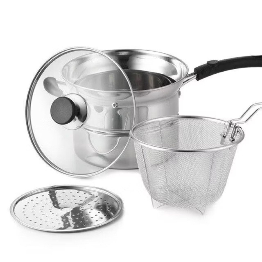 3 in 1 Multifunctional Stainless Steel Steamer Frying Pan Cooking Pan ...