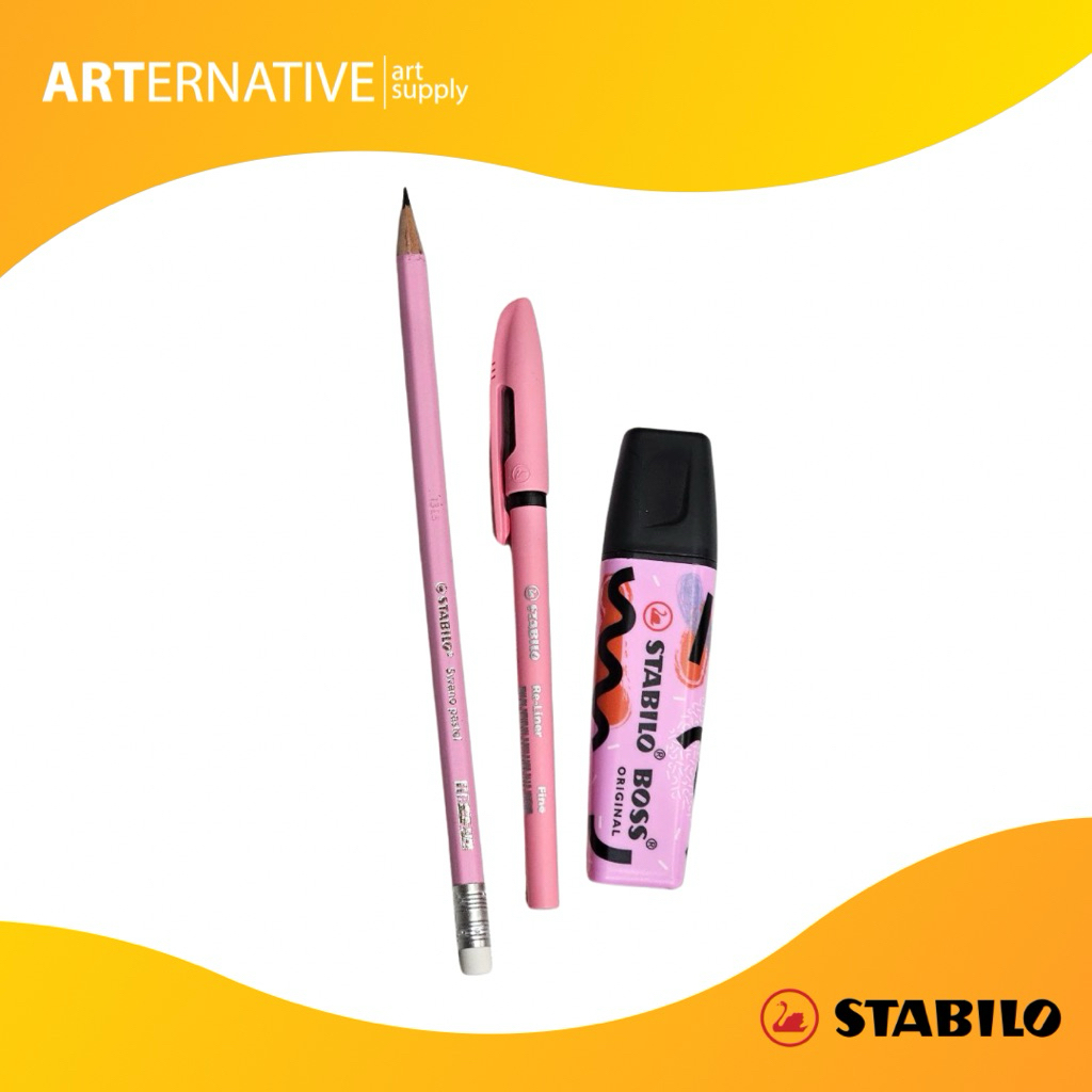 Stabilo Boss Highlighter with Pen & Pencil 3pc Set | Shopee Philippines