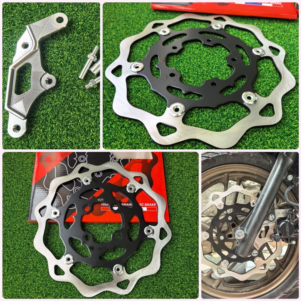 kdr big disc brake bracket cnc for click i 125 150 genio scoopy beat fi ...