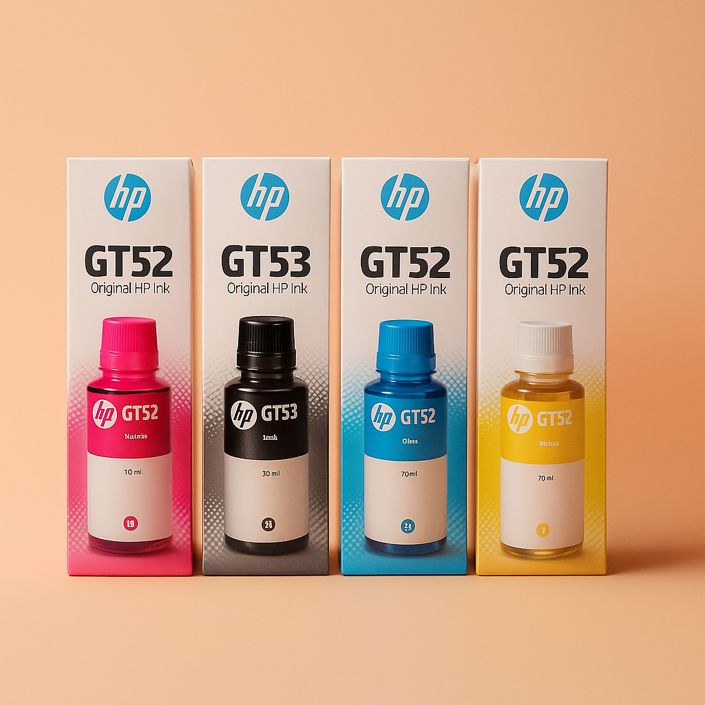 HP ink GT53 BLACK/GT52 CYAN, YELLOW, MAGENTA Ink Bottle Printer inks(HP ...