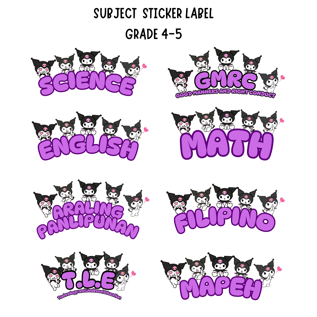 Subject Sticker Label Grade 4 | Shopee Philippines