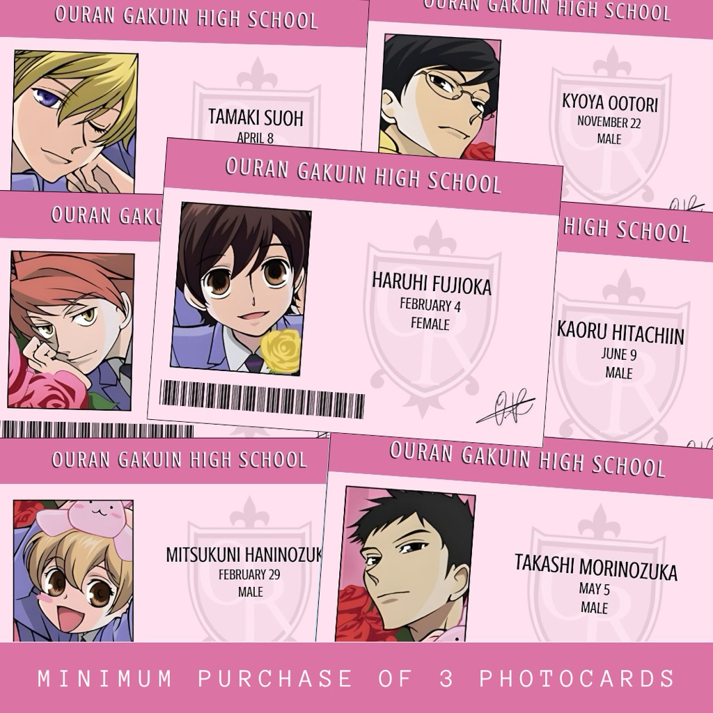 Ouran High School Host Club Handmade Anime Identification Card | Shopee ...