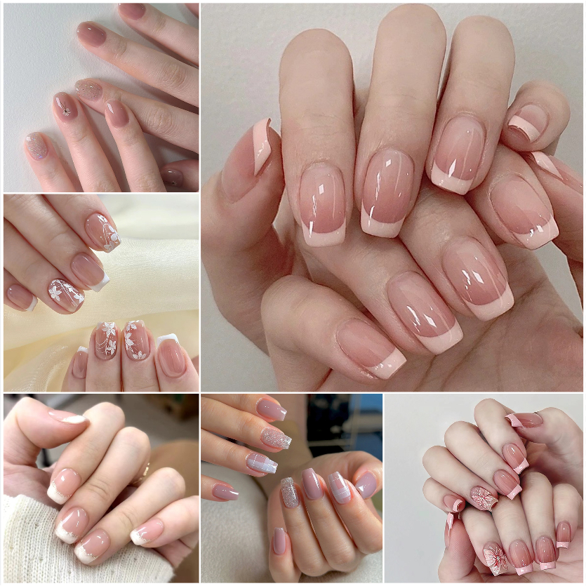 【With Free Glue】24PCS Fashion Fake Nails Set Nail Patches Manicure ...