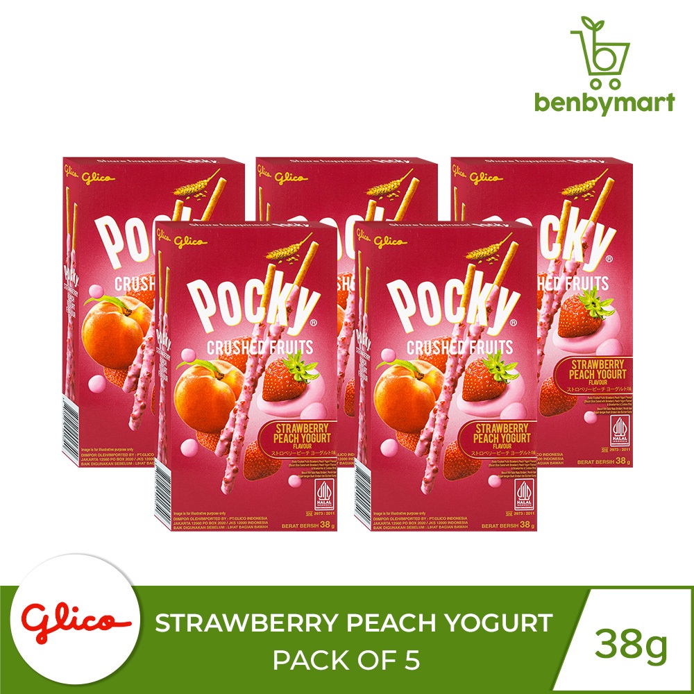 Pocky Fruit Crushed Strawberry Peach 38g (Set of 5) | Shopee Philippines