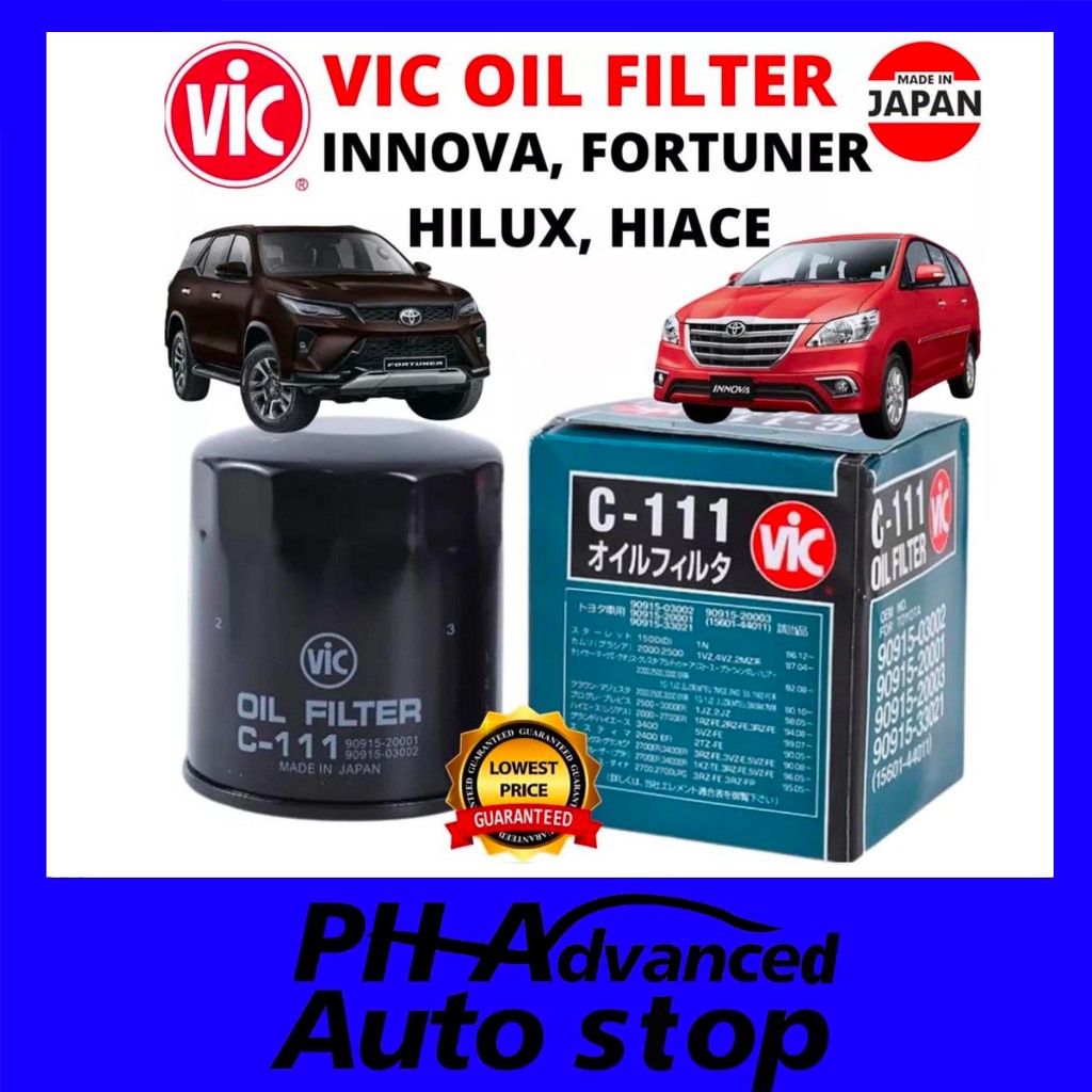 Oil Filter C-111 VIC Genuine Made in Japan For Toyota Cars Innova ...